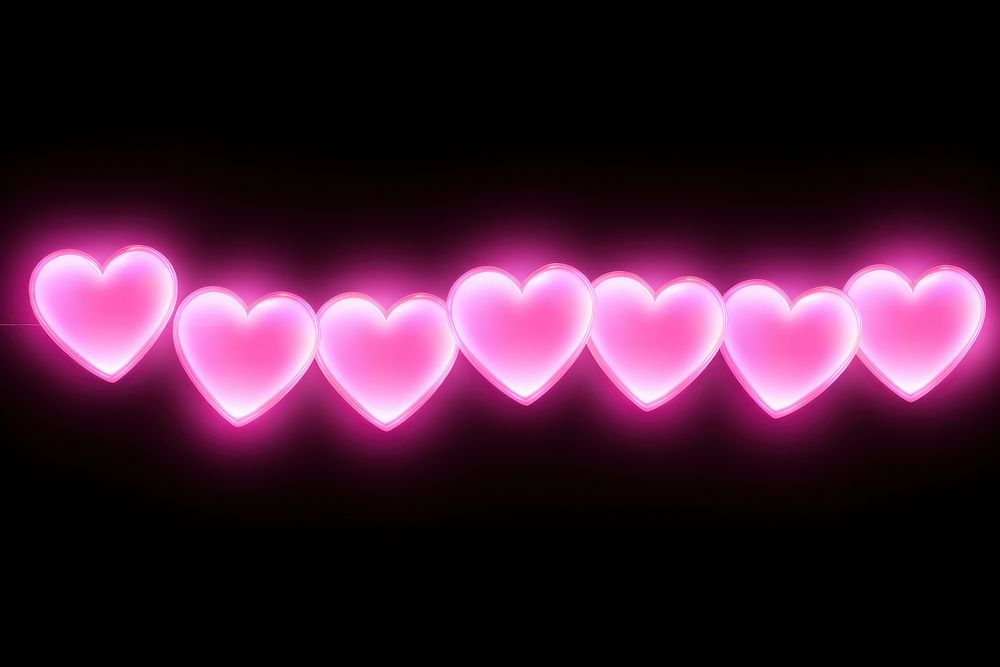 Glowing pink hearts in sequence | Free Photo Illustration - rawpixel