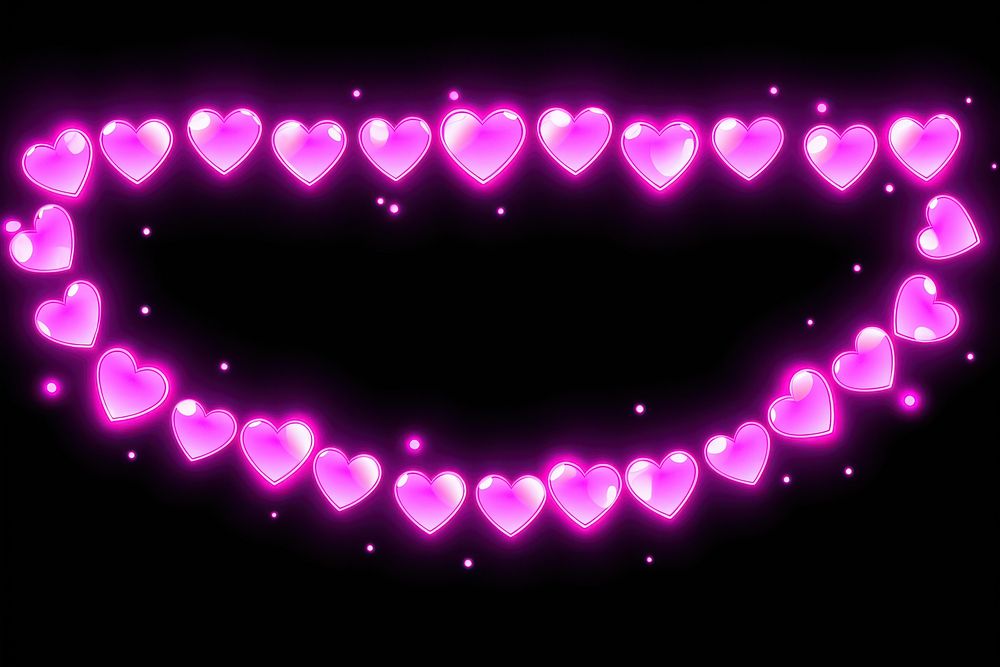 Glowing pink heart chain illustration | Free Photo Illustration - rawpixel