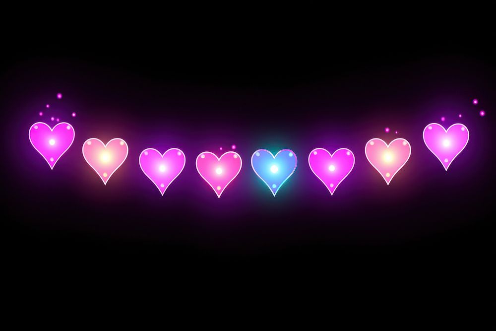 Glowing hearts on black background | Free Photo Illustration - rawpixel