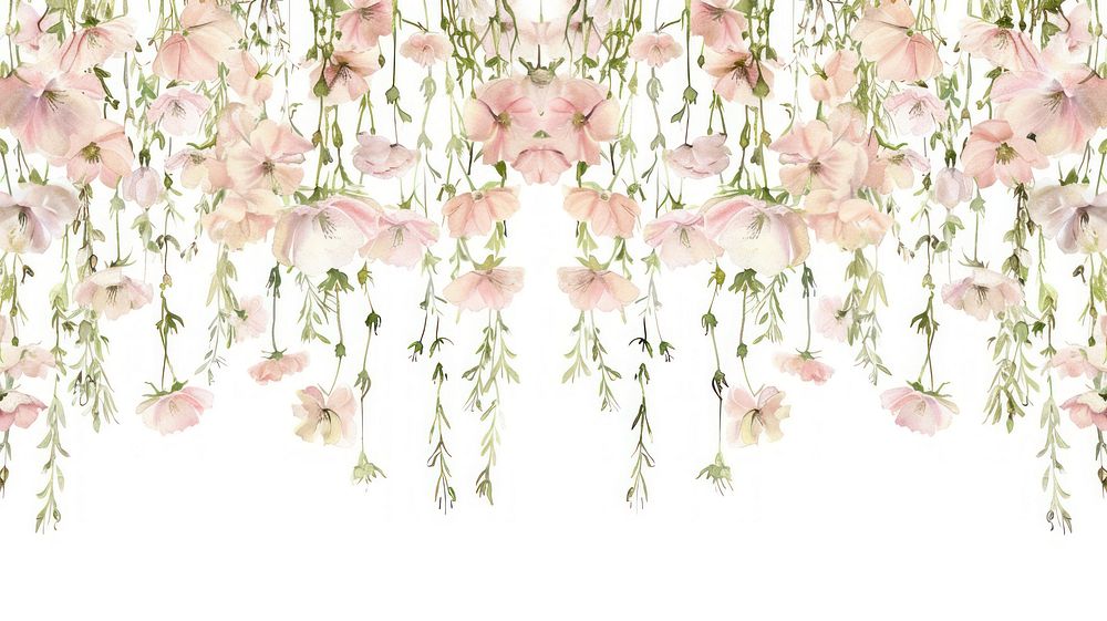 Delicate hanging pastel flowers illustration | Free Photo Illustration ...