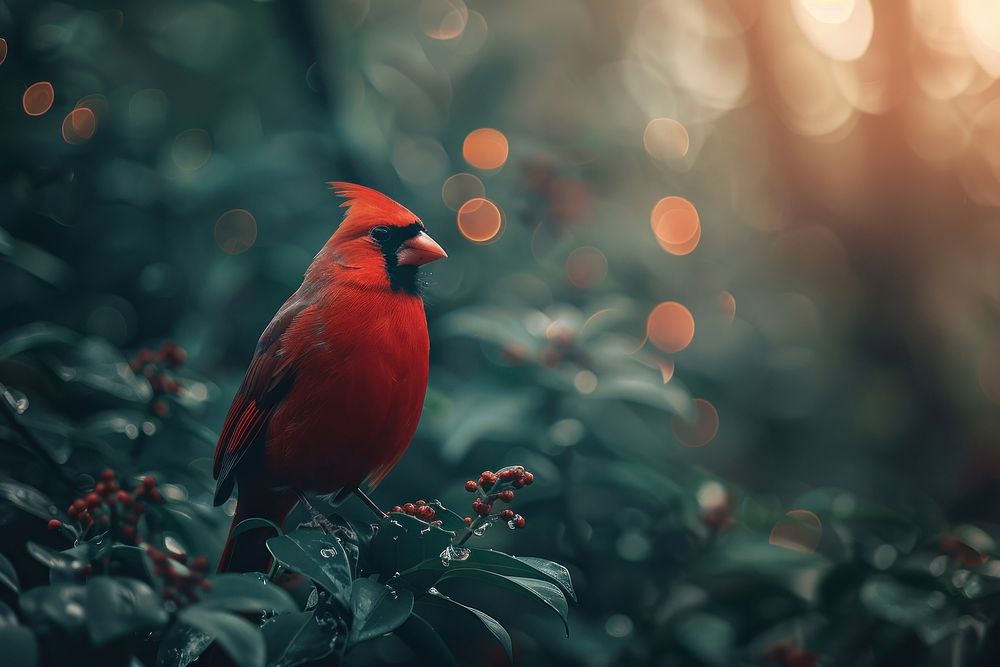 Vibrant cardinal amidst lush foliage | Free Photo - rawpixel