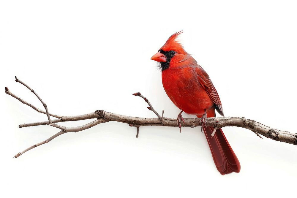 Vibrant cardinal perched branch | Free Photo - rawpixel