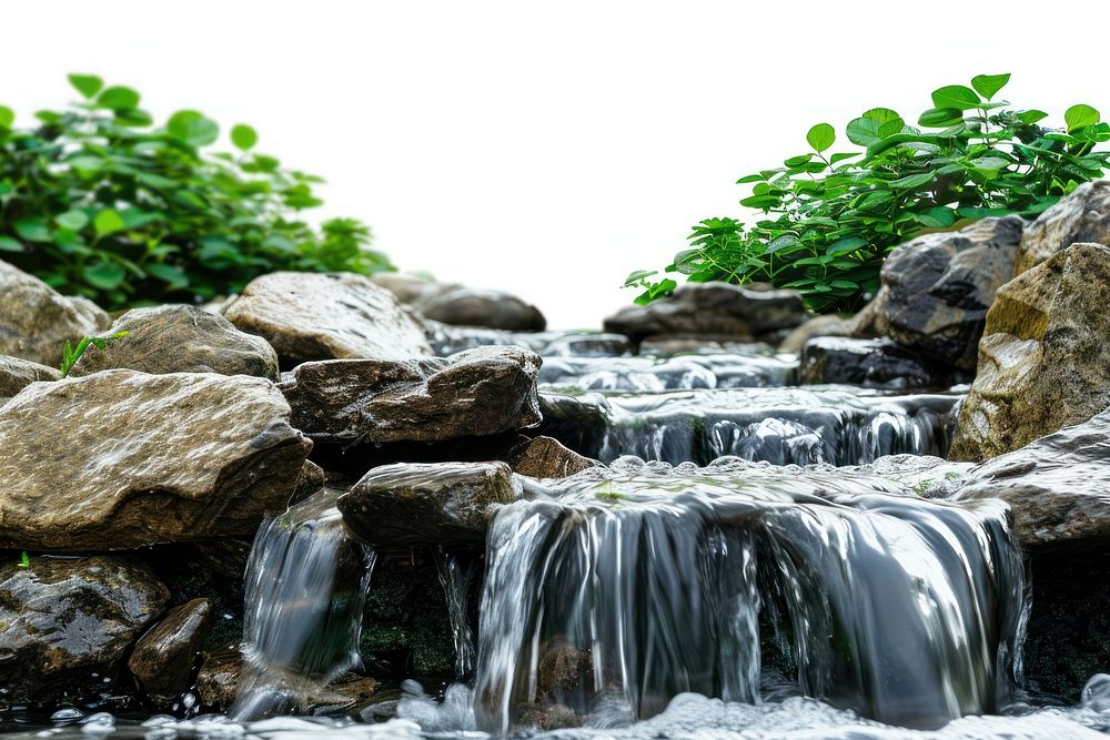 Tranquil cascading natural water stream | Premium Photo - rawpixel