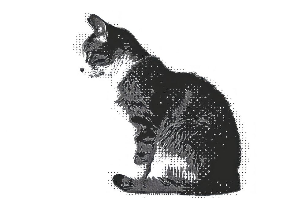 Monochrome cat silhouette illustration | Free Photo Illustration - rawpixel