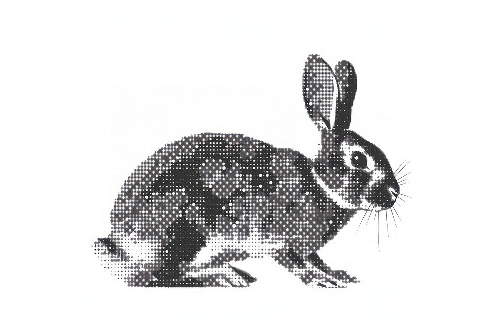 Vintage dotted rabbit illustration | Free Photo Illustration - rawpixel