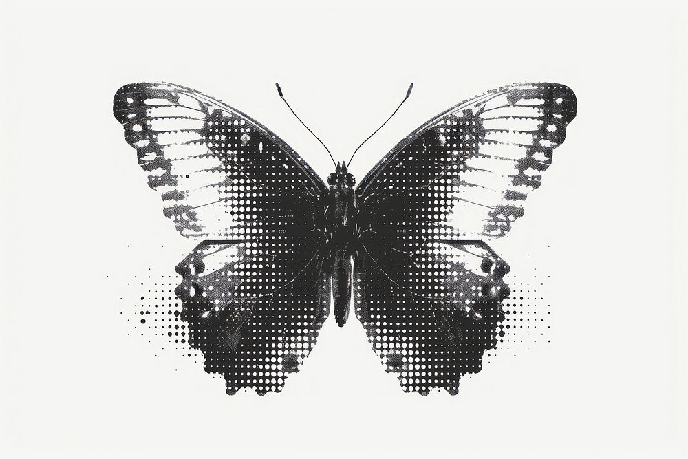 Monochrome butterfly with halftone effect | Free Photo Illustration ...