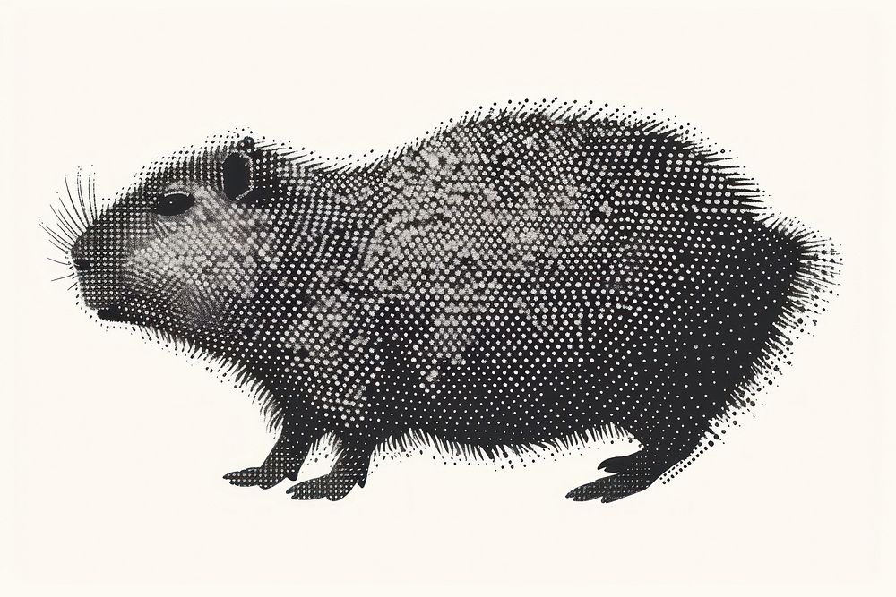 Stylized capybara dot illustration | Free Photo Illustration - rawpixel