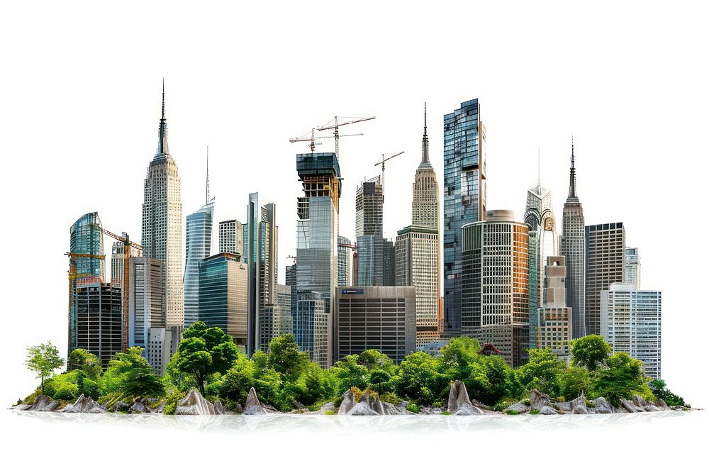 Modern city skyline construction progress | Free Photo - rawpixel