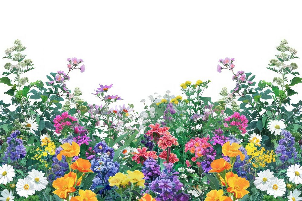 Vibrant garden floral border illustration | Free Photo Illustration ...