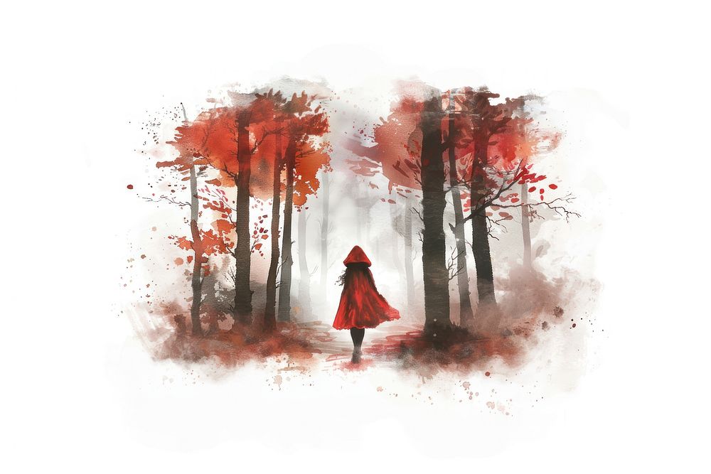 Red Riding Hood forest illustration | Free Photo Illustration - rawpixel