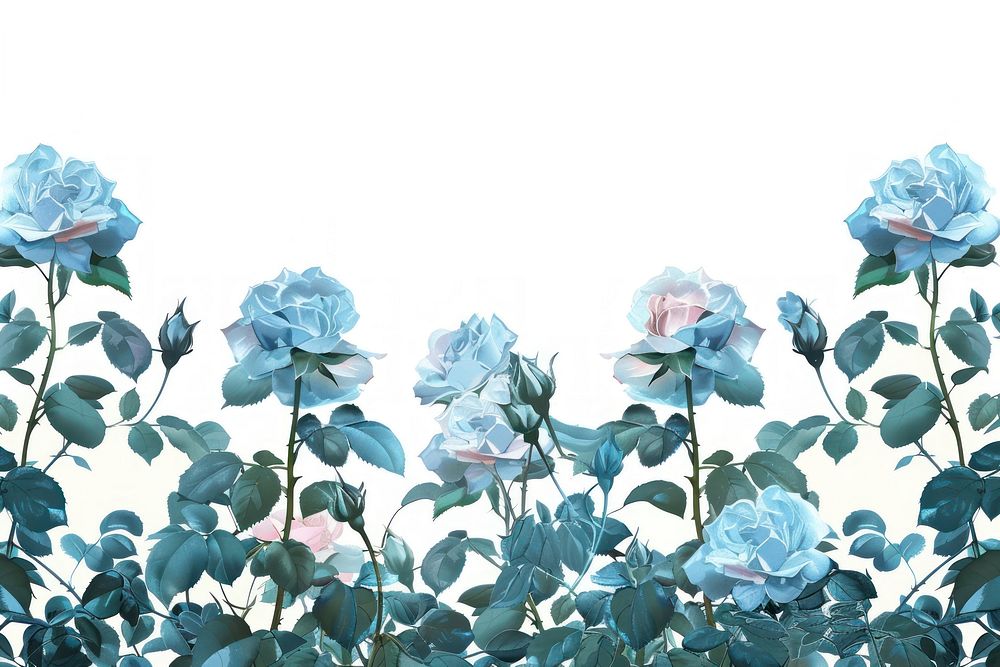 Elegant blue roses illustration | Free Photo Illustration - rawpixel