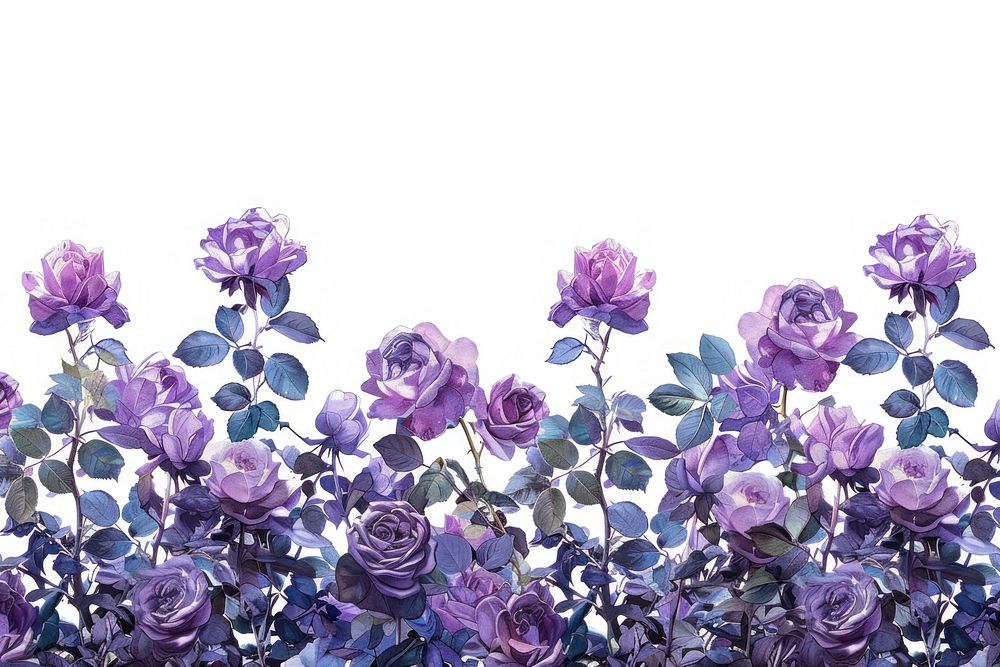 Purple roses floral border illustration | Free Photo Illustration ...