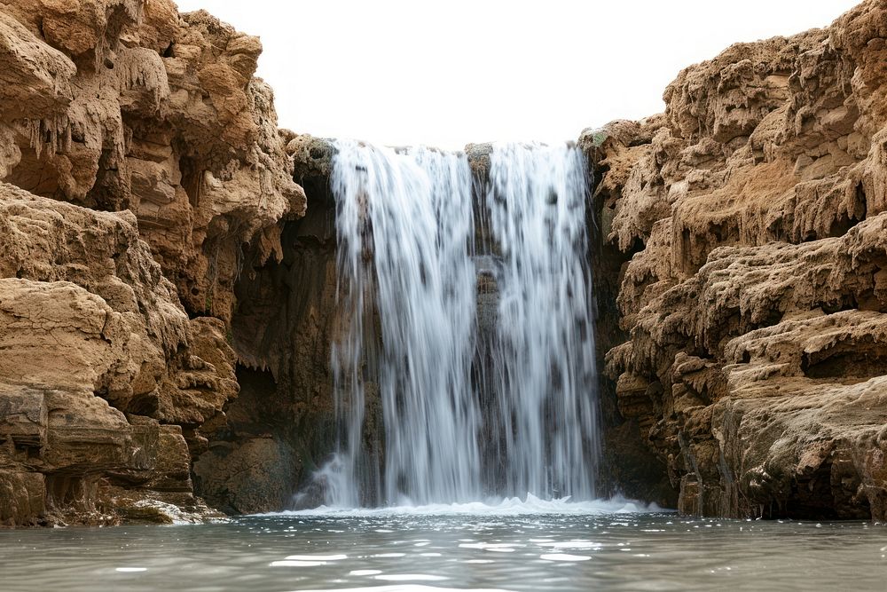 Serene desert waterfall oasis | Free Photo - rawpixel
