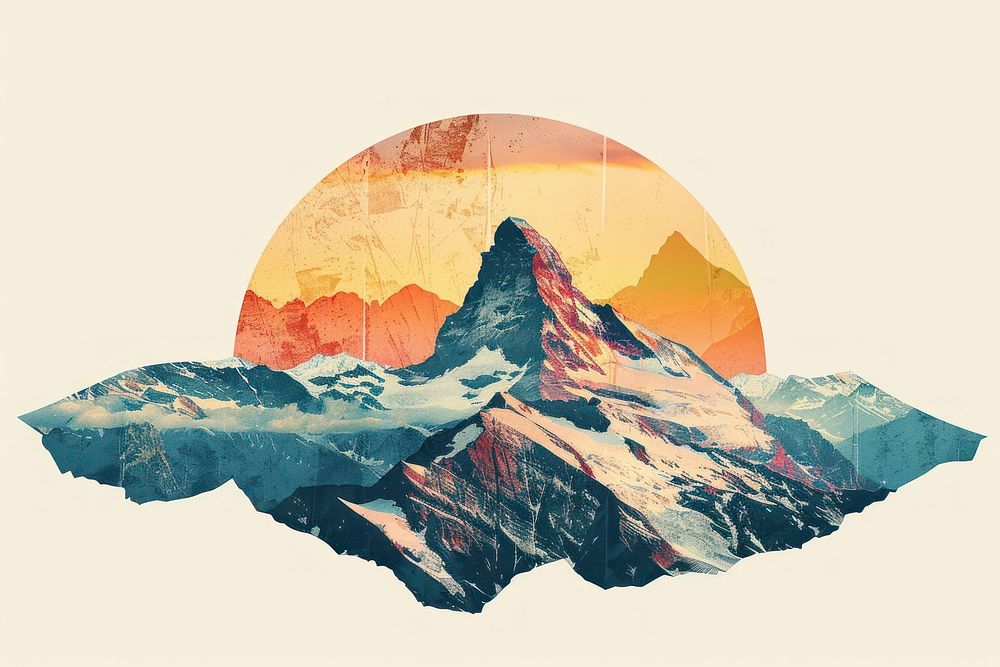 Abstract mountain sunset artwork | Free Photo - rawpixel