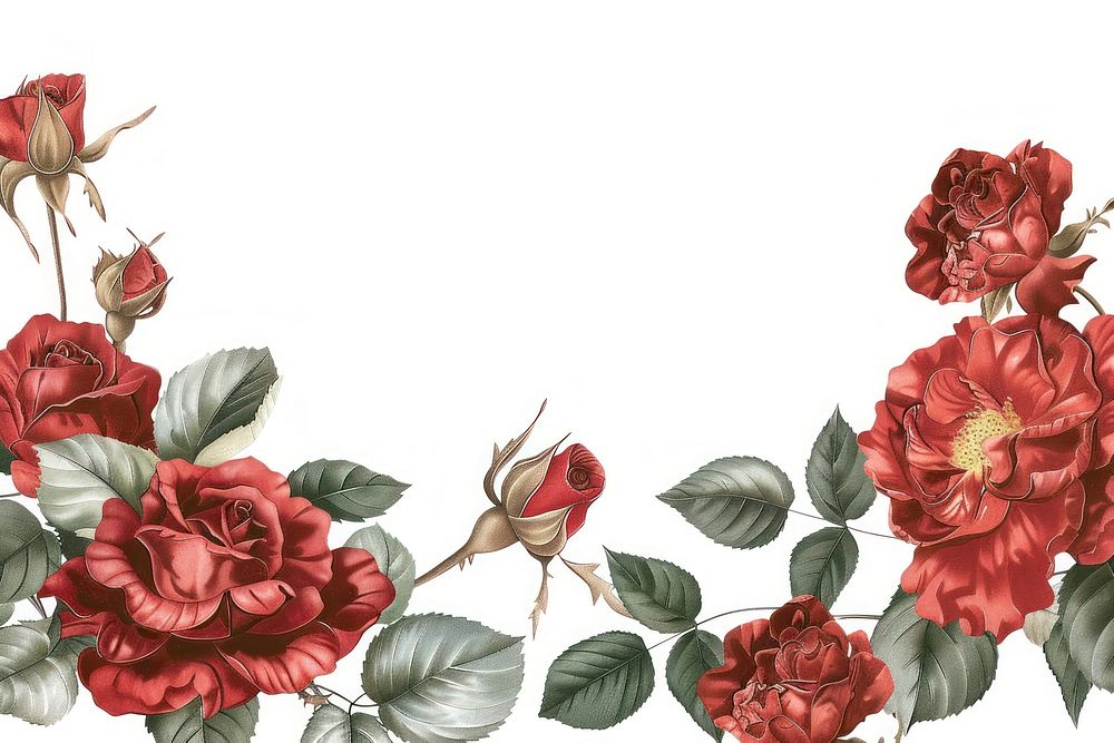 Elegant red roses floral border | Free Photo Illustration - rawpixel