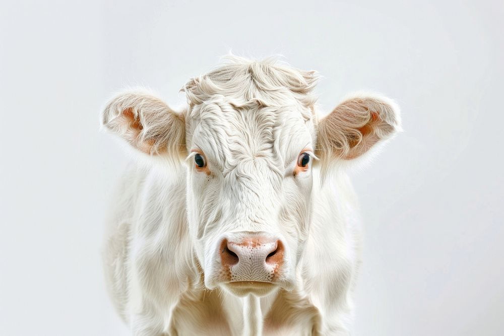 White cow front view portrait | Free Photo - rawpixel