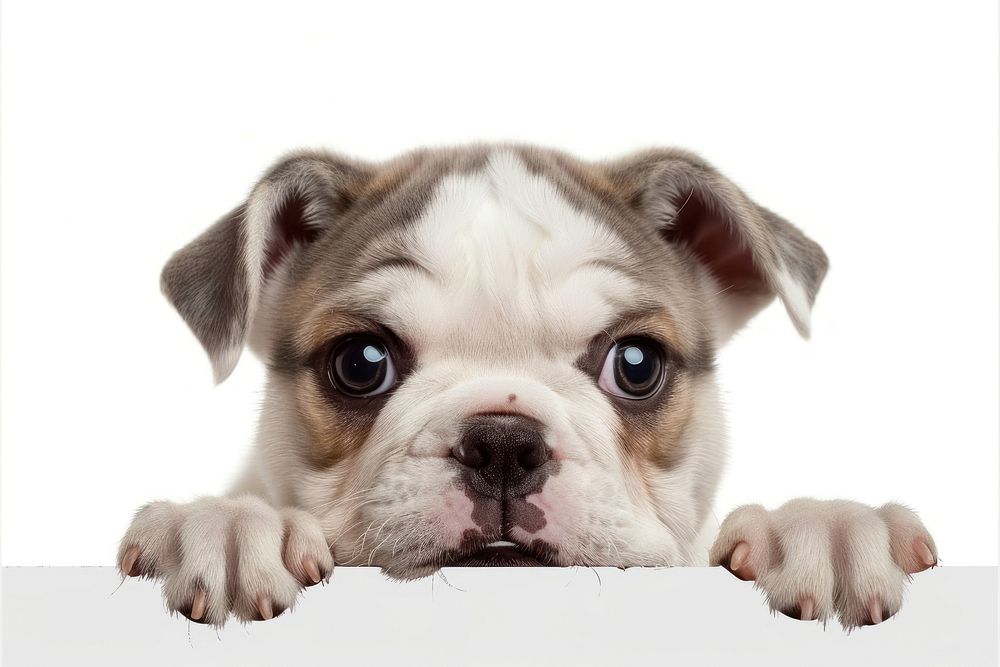 Adorable puppy peeking over edge | Free Photo - rawpixel