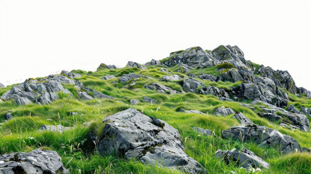 Lush green rocky hillside landscape | Free Photo - rawpixel