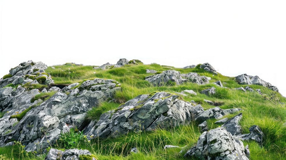 Rocky grassy hill landscape | Free Photo - rawpixel
