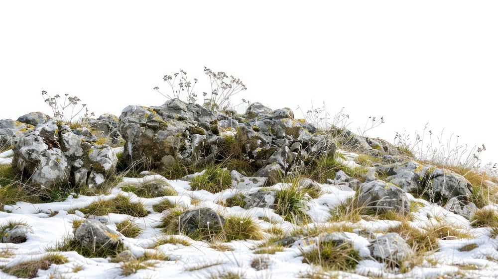 Snow-covered rocky hilltop landscape | Free Photo - rawpixel