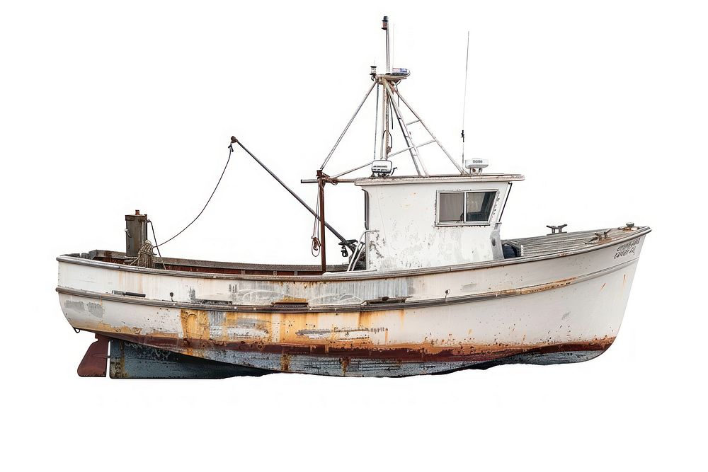 Rustic fishing boat on white | Free Photo - rawpixel
