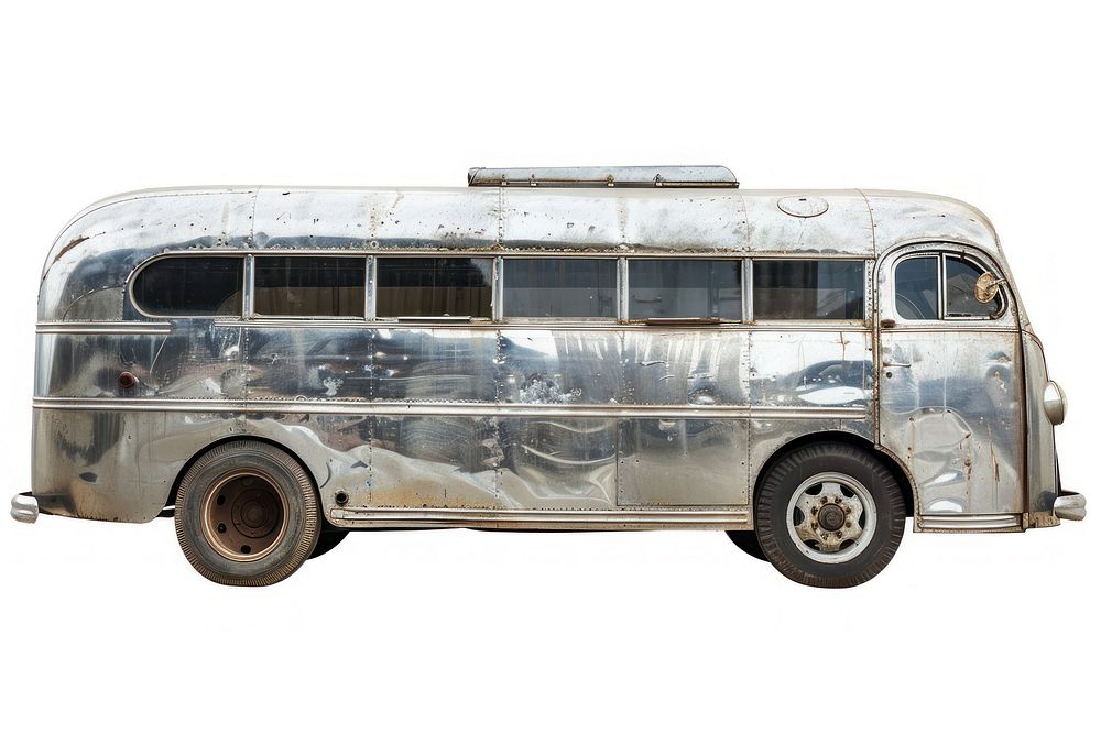 Retro silver bus transportation vehicle | Free Photo - rawpixel