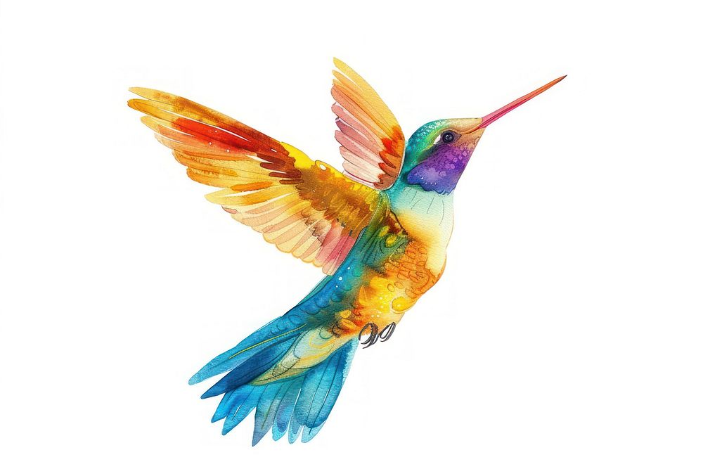 Colorful hummingbird watercolor illustration | Premium Photo - rawpixel