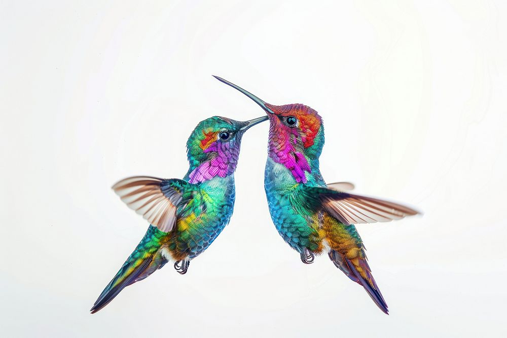 Colorful hummingbirds in mid-flight | Free Photo - rawpixel
