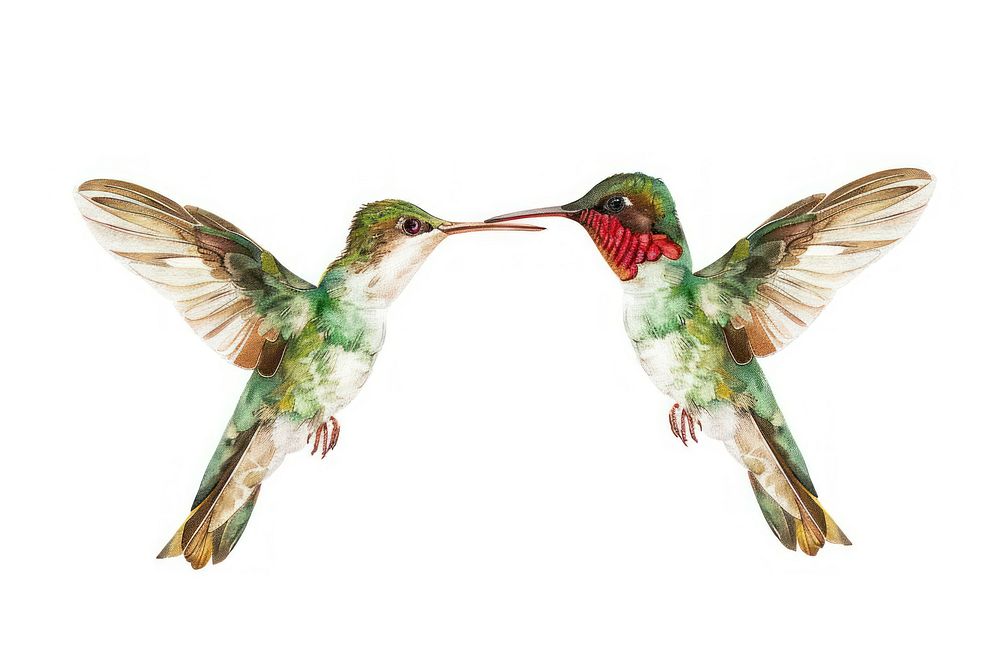 Colorful hummingbirds facing each other | Free Photo - rawpixel
