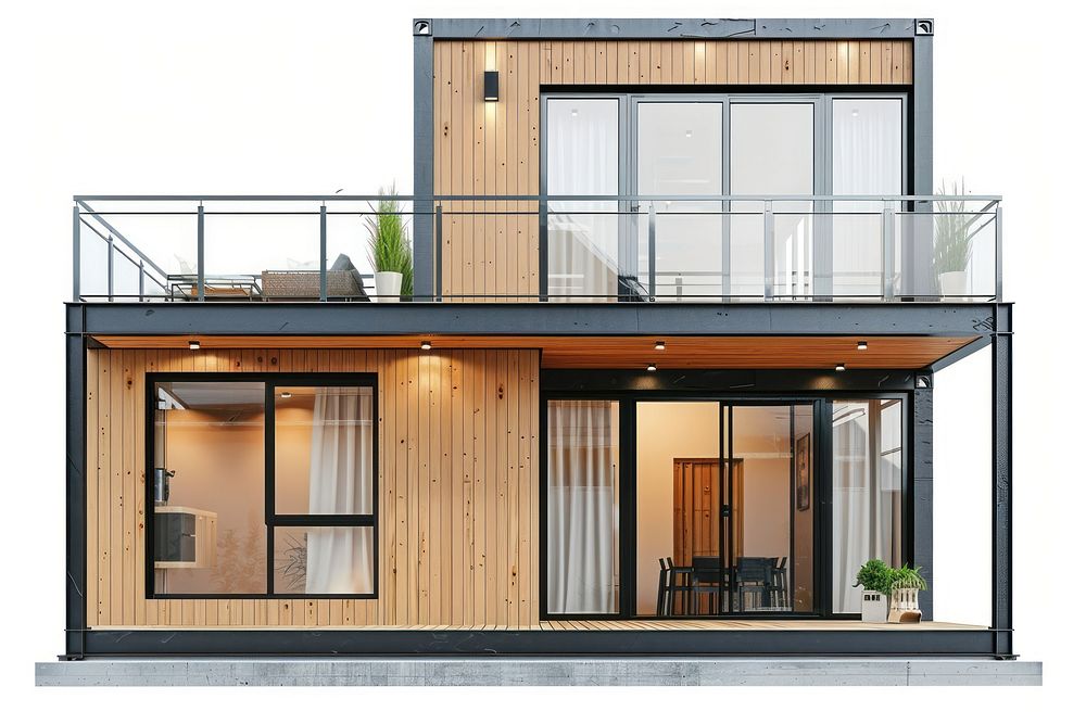 Modern two-story container home | Premium Photo - rawpixel