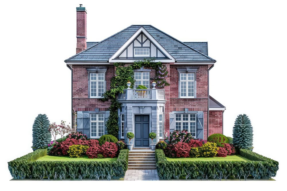 Charming brick house with garden | Free Photo - rawpixel