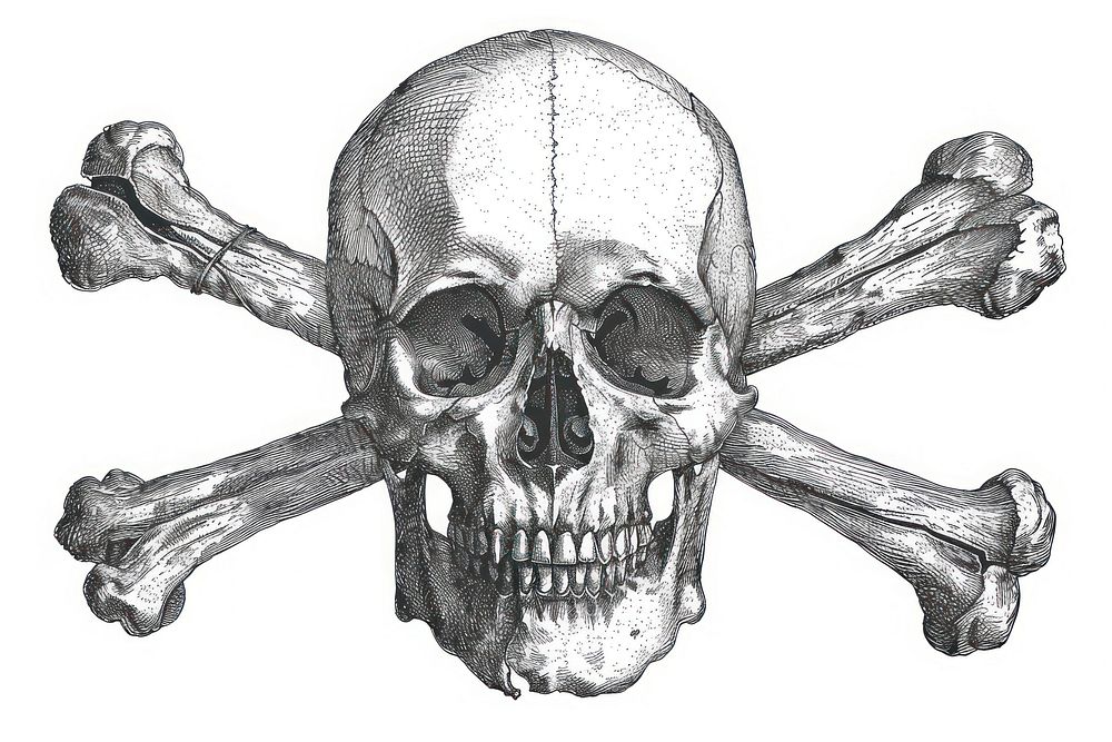 Skull and crossing bone art | Free Photo Illustration - rawpixel