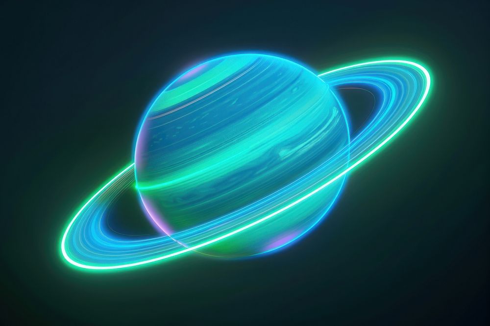 Vibrant neon planet illustration | Free Photo Illustration - rawpixel