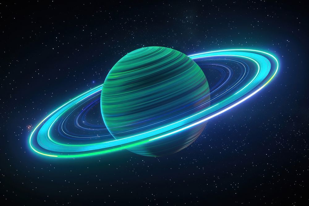Vibrant ringed planet in space | Free Photo Illustration - rawpixel