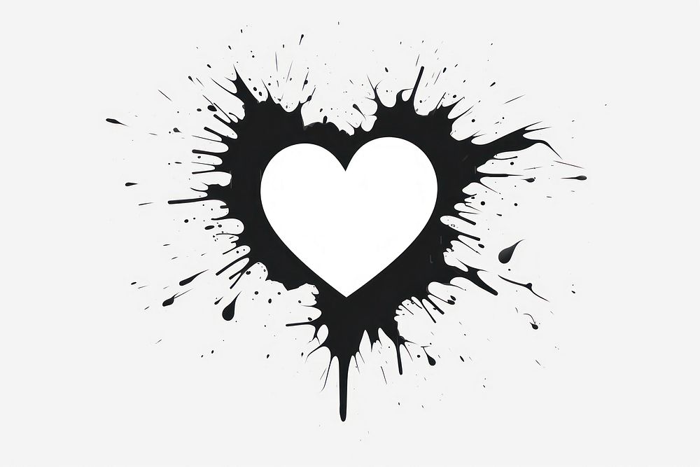 Heart-shaped ink splatter illustration | Free Photo Illustration - rawpixel