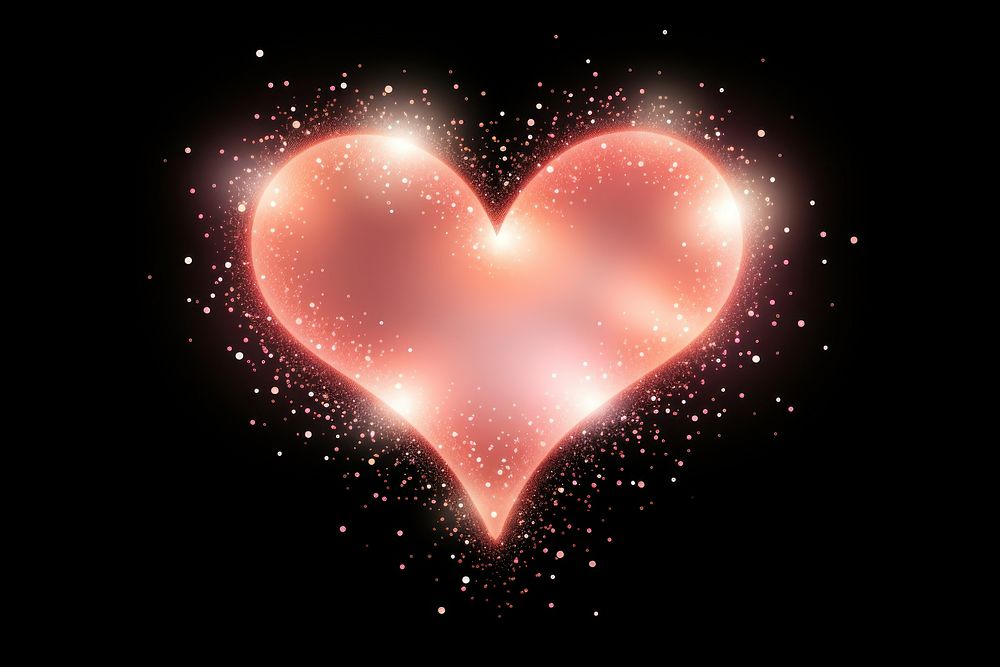 Glowing heart with sparkling particles | Free Photo Illustration - rawpixel