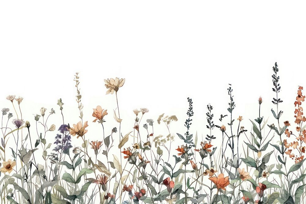 Delicate watercolor wildflower meadow | Free Photo Illustration - rawpixel