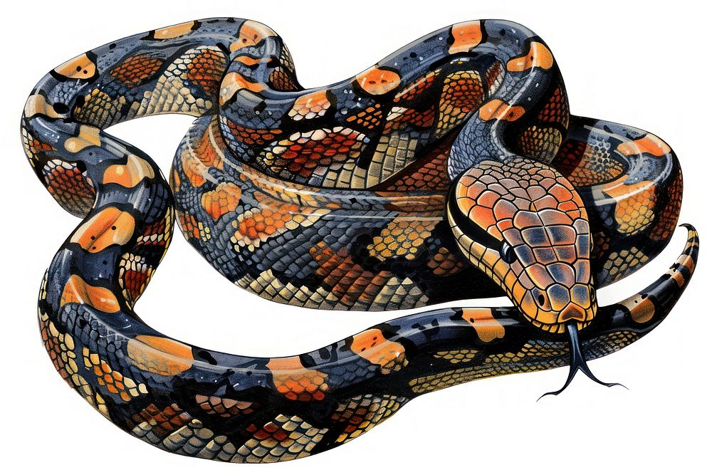 Colorful coiled snake illustration | Free Photo Illustration - rawpixel