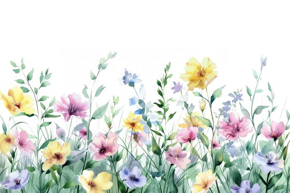 Colorful watercolor floral garden | Free Photo Illustration - rawpixel
