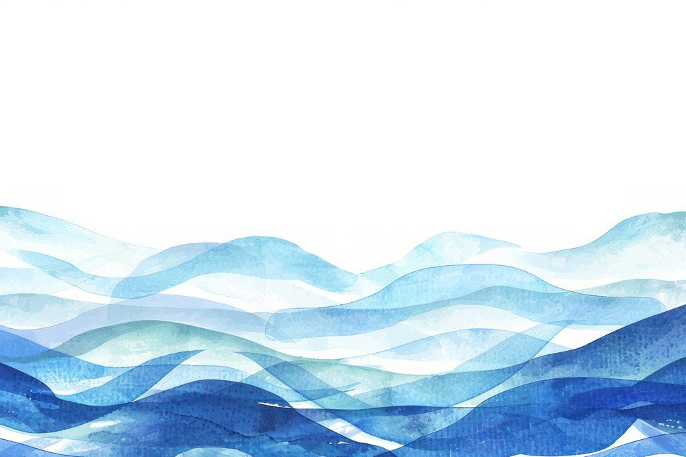 Abstract watercolor ocean waves | Free Photo Illustration - rawpixel