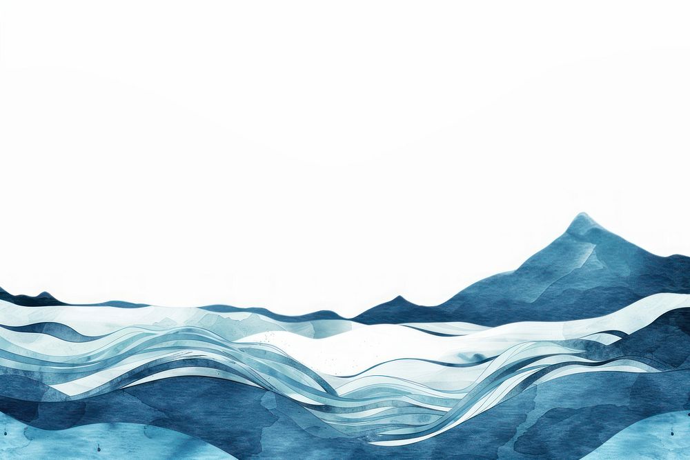 Abstract ocean waves landscape art | Free Photo Illustration - rawpixel
