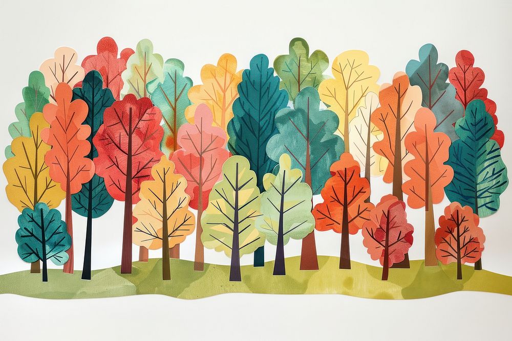 Colorful abstract autumn forest illustration | Free Photo Illustration ...