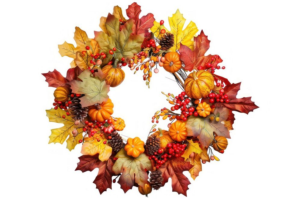 Rustic fall harvest wreath plant | Free Photo - rawpixel