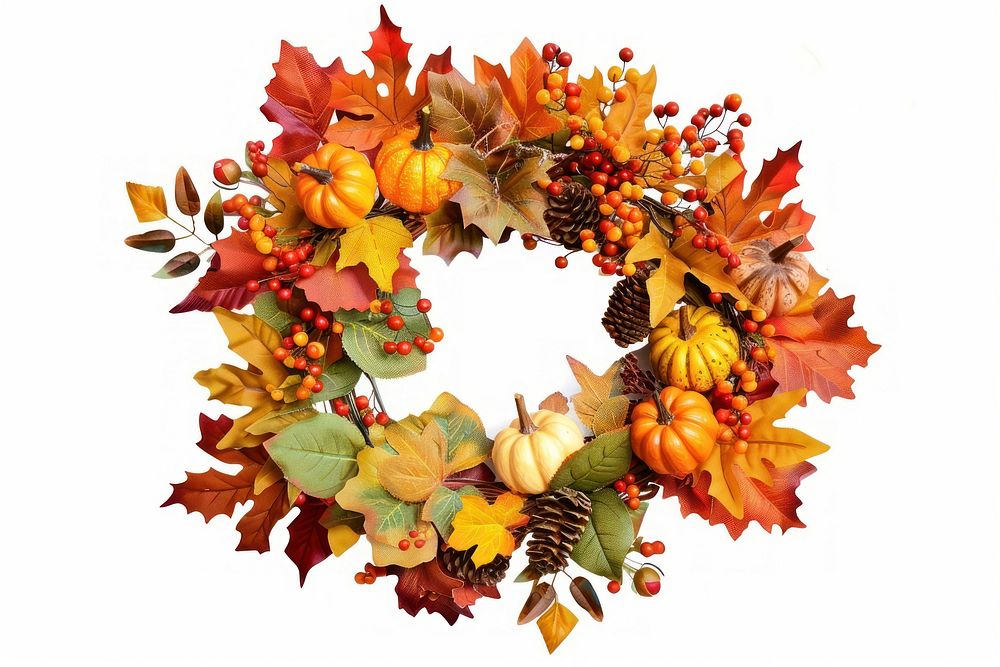 Rustic fall harvest wreath plant | Free Photo - rawpixel