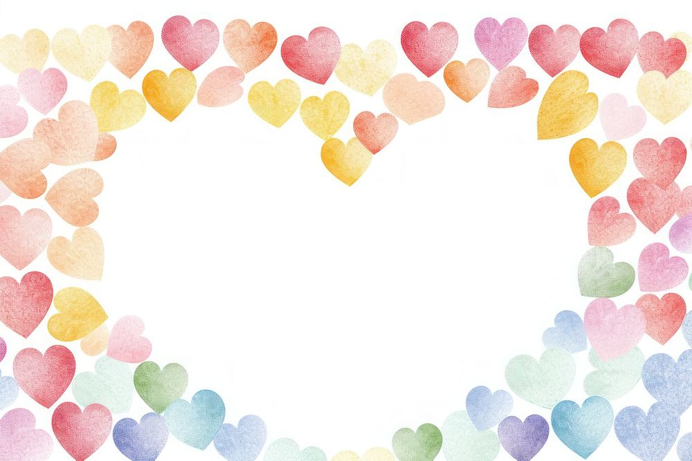 Colorful watercolor heart border | Free Photo Illustration - rawpixel