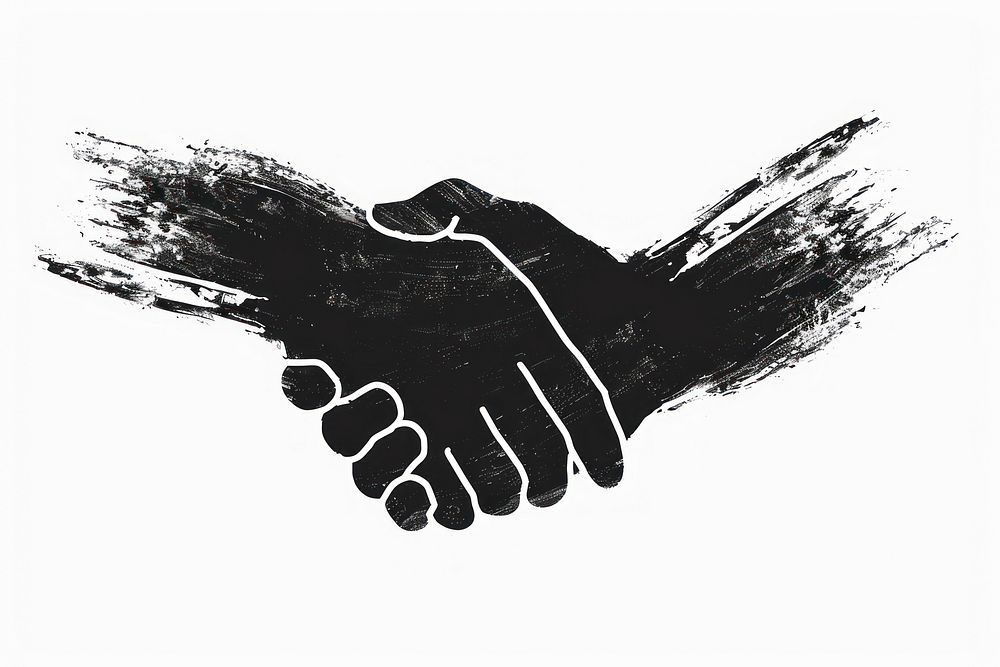 Handshake shape art illustrated drawing. | Free Photo Illustration ...