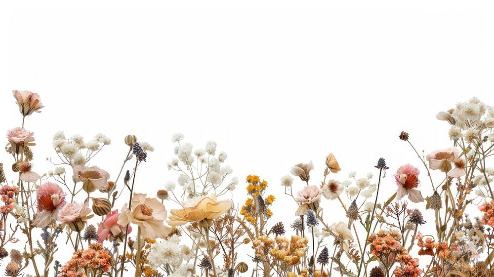 Delicate wildflower botanical border | Free Photo Illustration - rawpixel