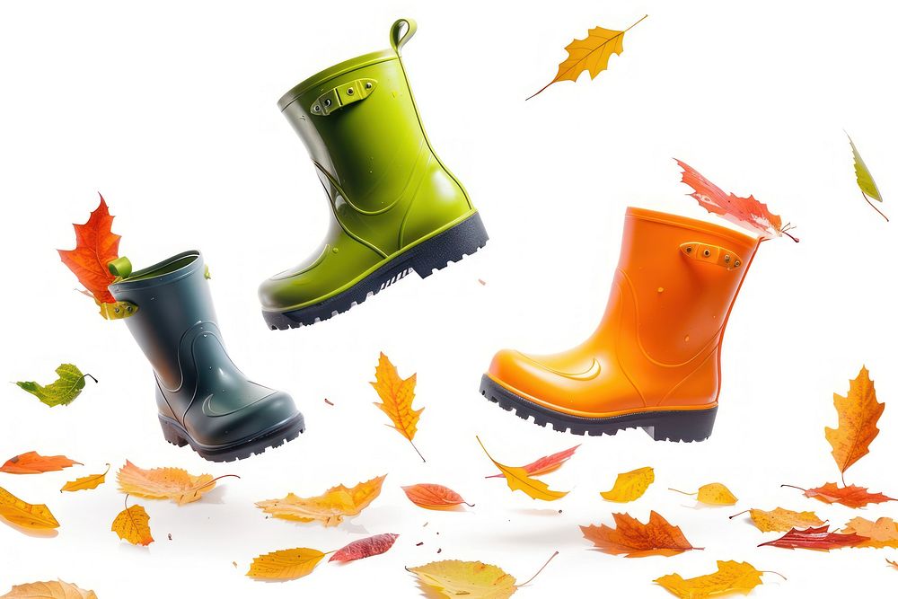 Colorful boots autumn leaves | Free Photo - rawpixel