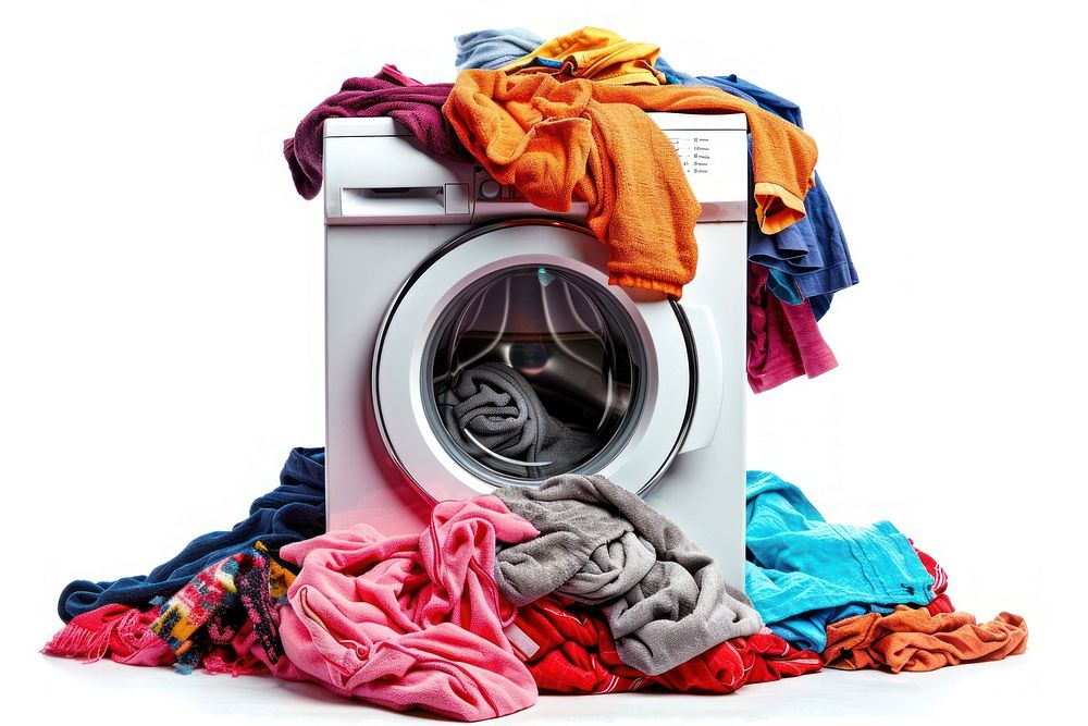 Laundry chaos around washing machine | Premium Photo - rawpixel