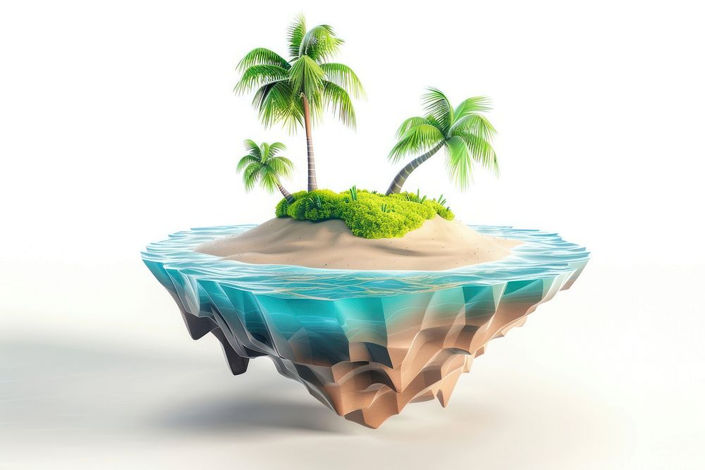Floating tropical island paradise | Free Photo Illustration - rawpixel